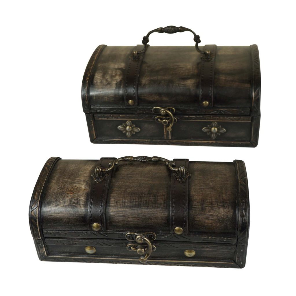 Old Fancy Grey Chest Set, Set of 2 | Boxman