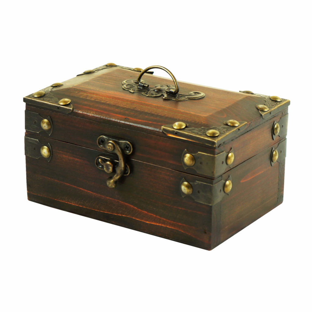 Antique Box with Metal Handle on the Top | Boxman