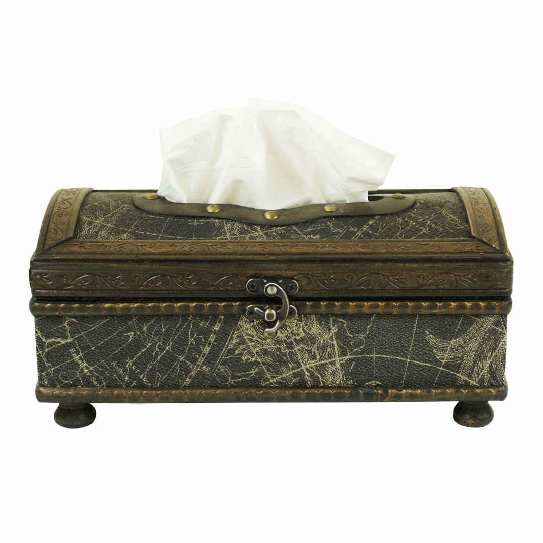 Antique World Map Tissue Box | Boxman