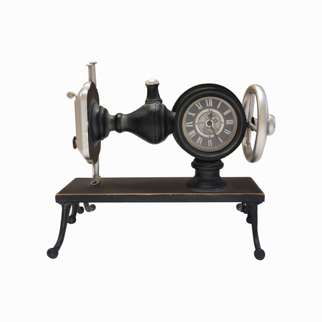 16″ Antique Sewing Machine Table Clock | Boxman