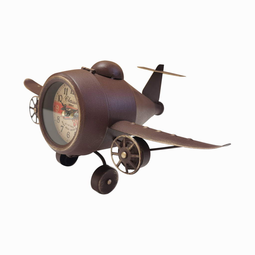 Rustic Vintage Airplane Table Clock | Boxman