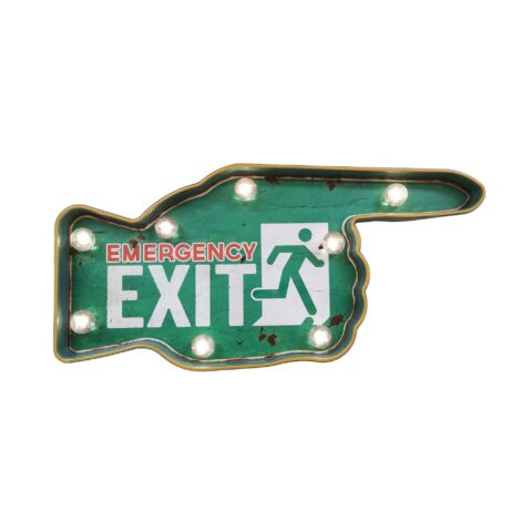 LED Lighted “Emergency Exit” Sign Wall Decor | Boxman